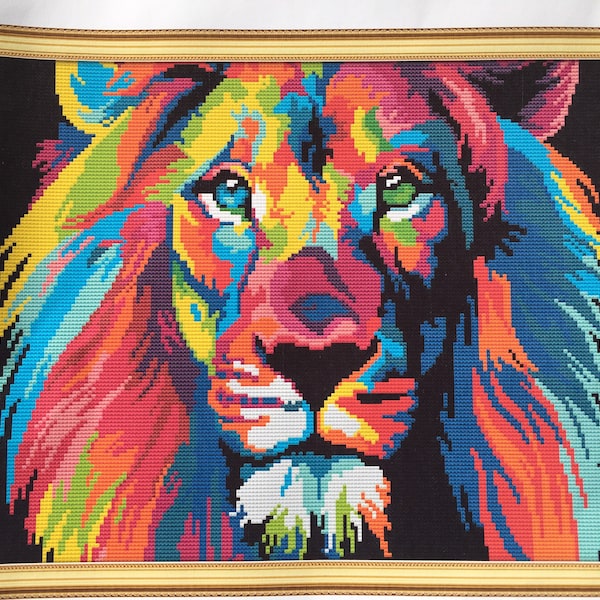 Lion Cross Stitch - Etsy