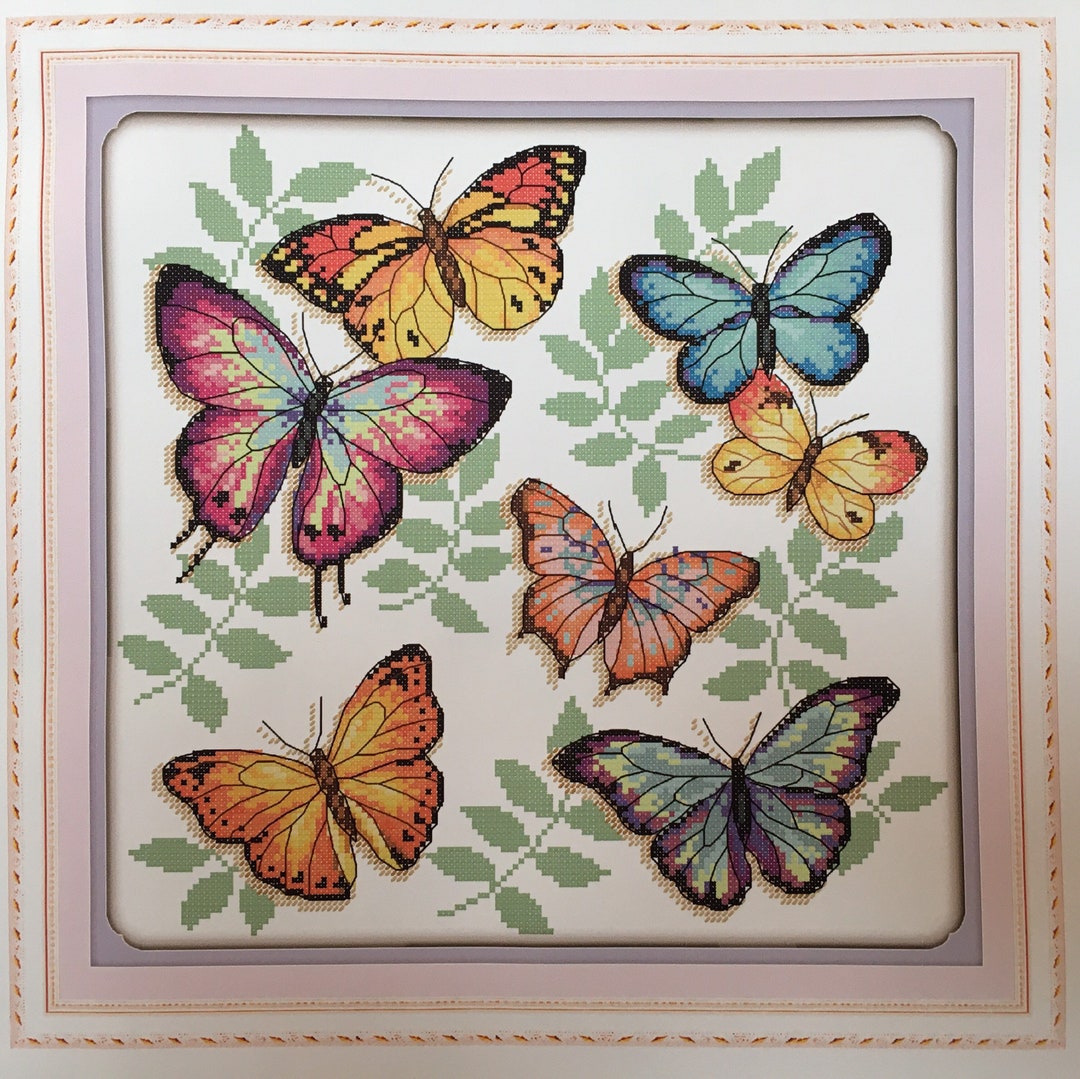 Cross Stitch Kit Butterflies - Etsy