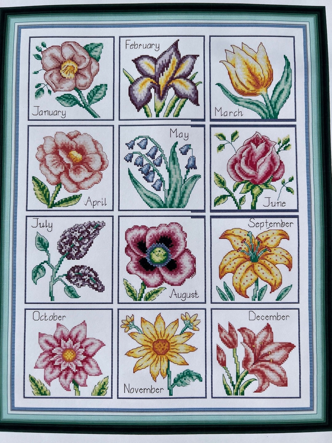 Cross Stitch Kit Flowers - Etsy