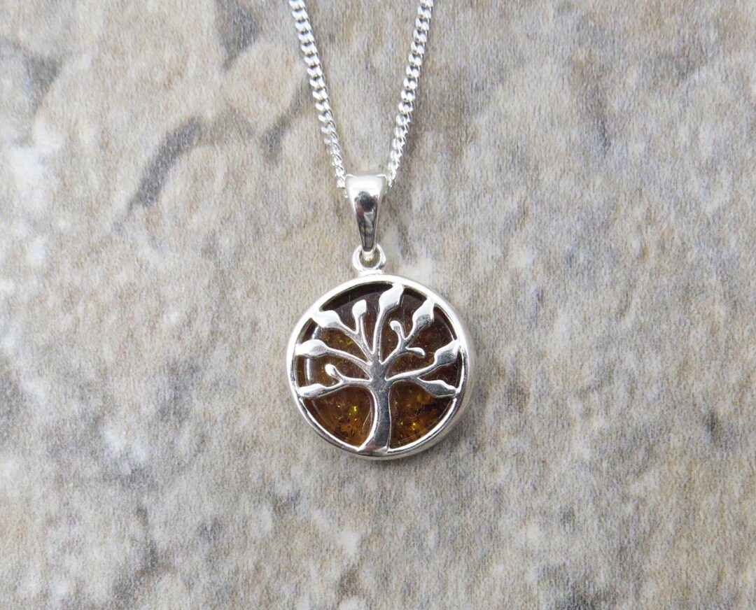 Beautiful Handmade Baltic Amber Tree of Life Pendant Set in 925 ...