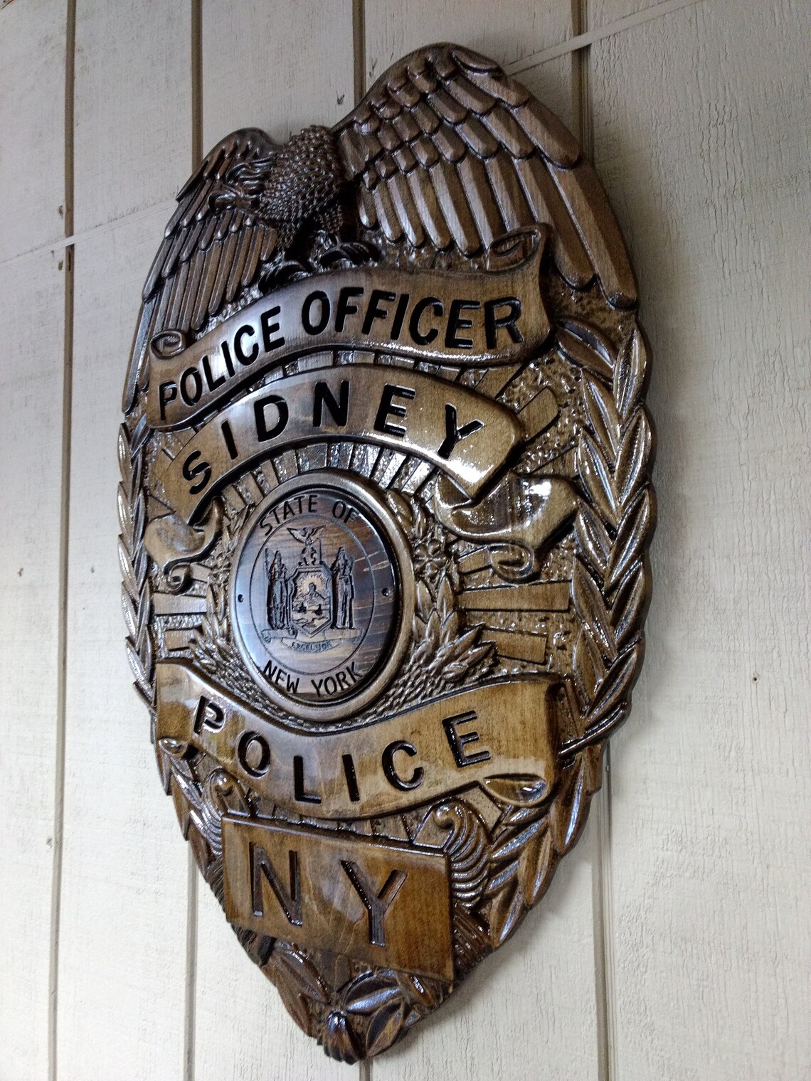 Custom Carved Police Badge - Etsy