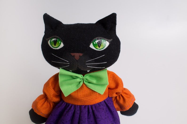 Halloween Rag Doll Black Cat Doll | Etsy