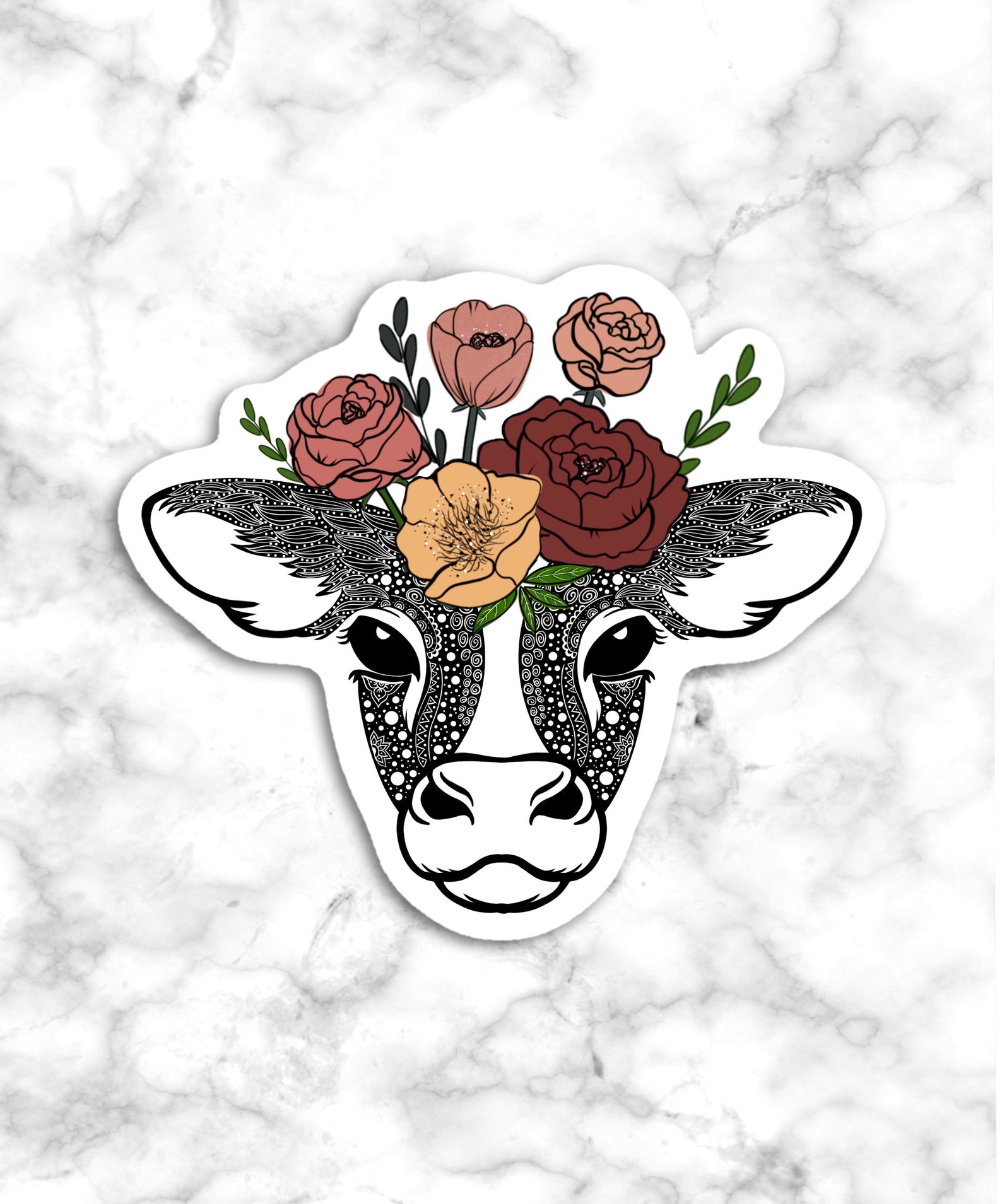 Cow Decal Laptop Sticker Journal Cover Stickers Cow Gift | Etsy