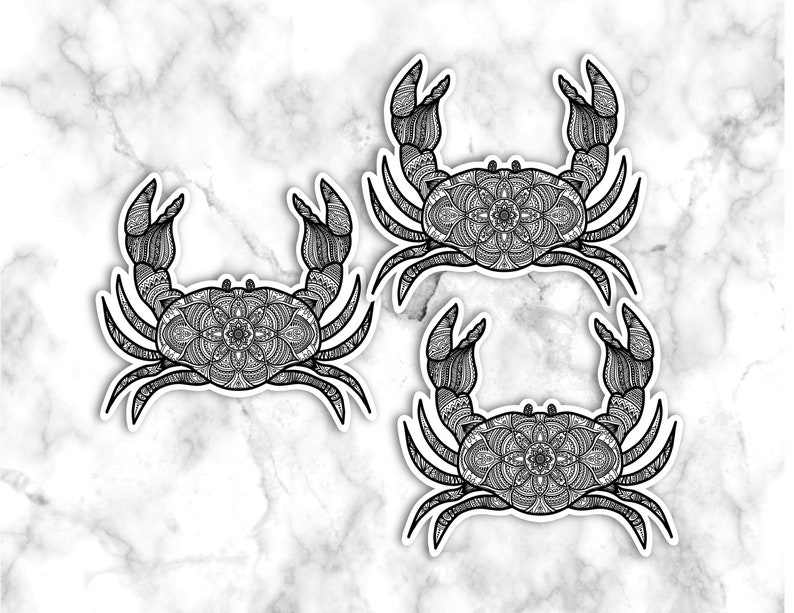 Crab Sticker Crab Design Decal Designer Sticker Laptop - Etsy