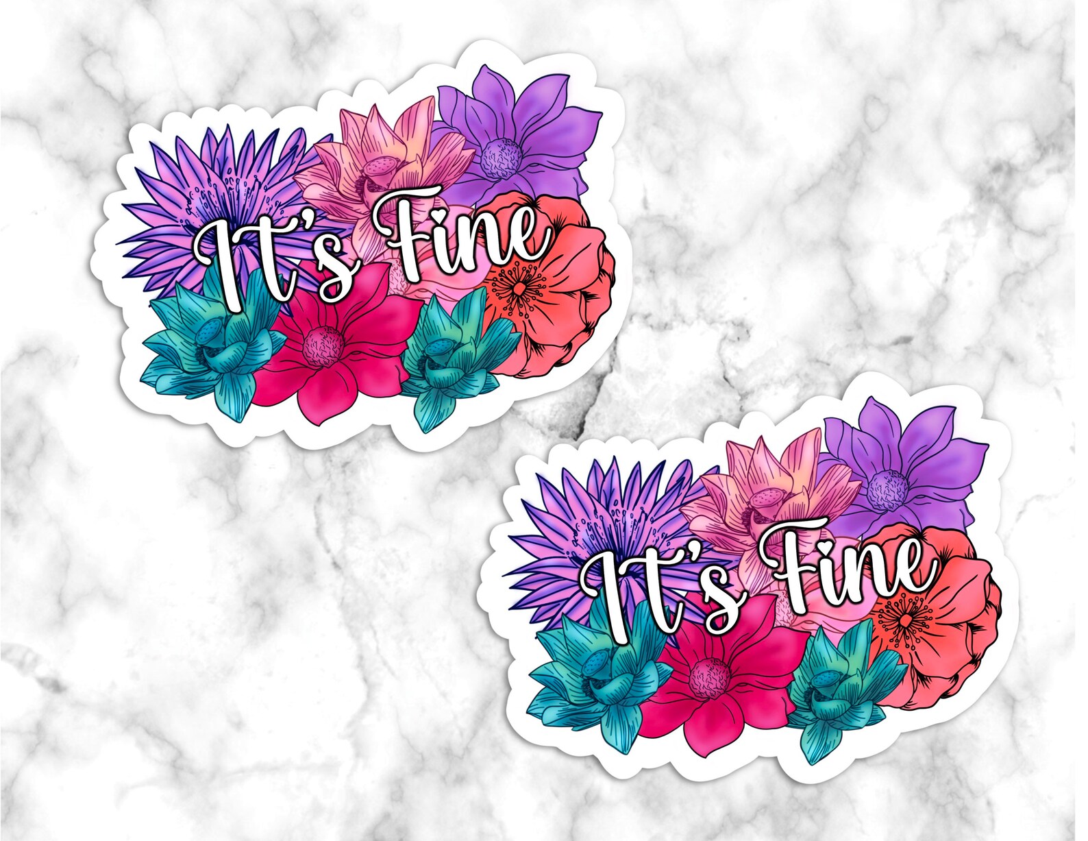 Its Fine Sticker Sticker Quote Sticker Vinyl Decal Laptop | Etsy