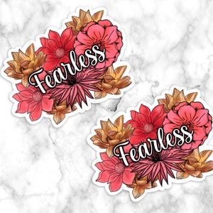 Fearless Sticker Vinyl Decal Flowers Vinyl Decal Sticker | Etsy