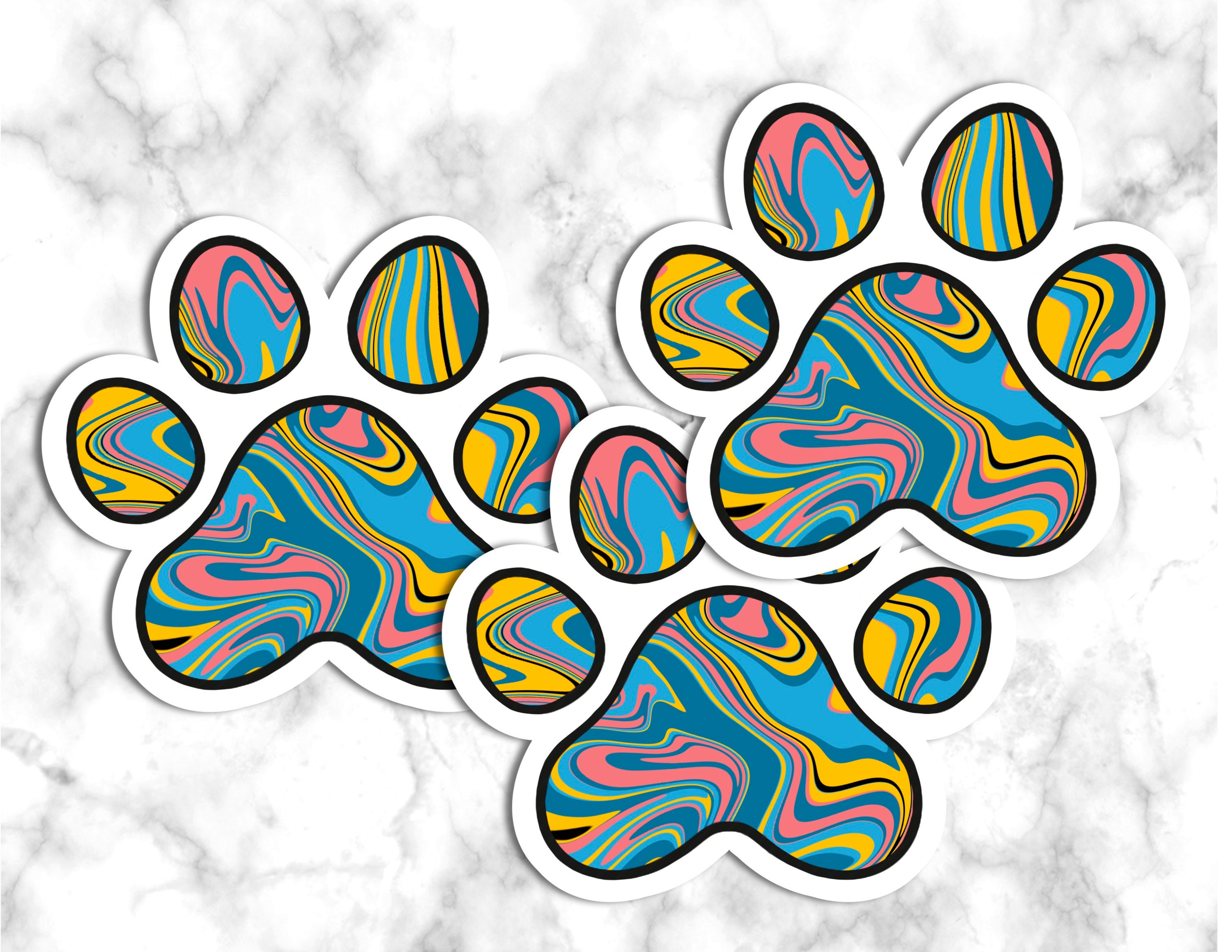 Paw Print Sticker Cute Stickers Water Bottle Sticker Laptop | Etsy