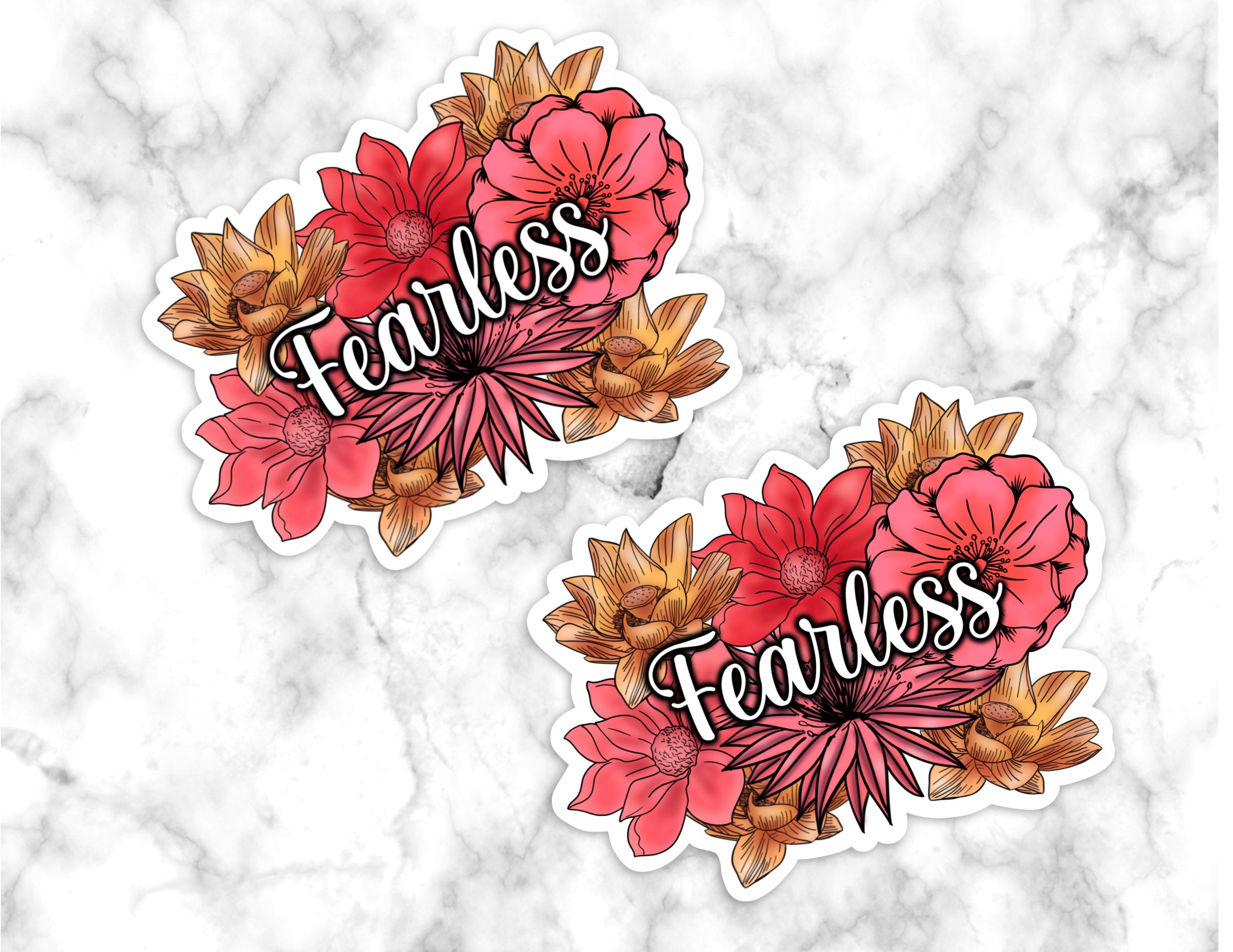 Fearless Sticker Vinyl Decal flowers Vinyl Decal Sticker | Etsy