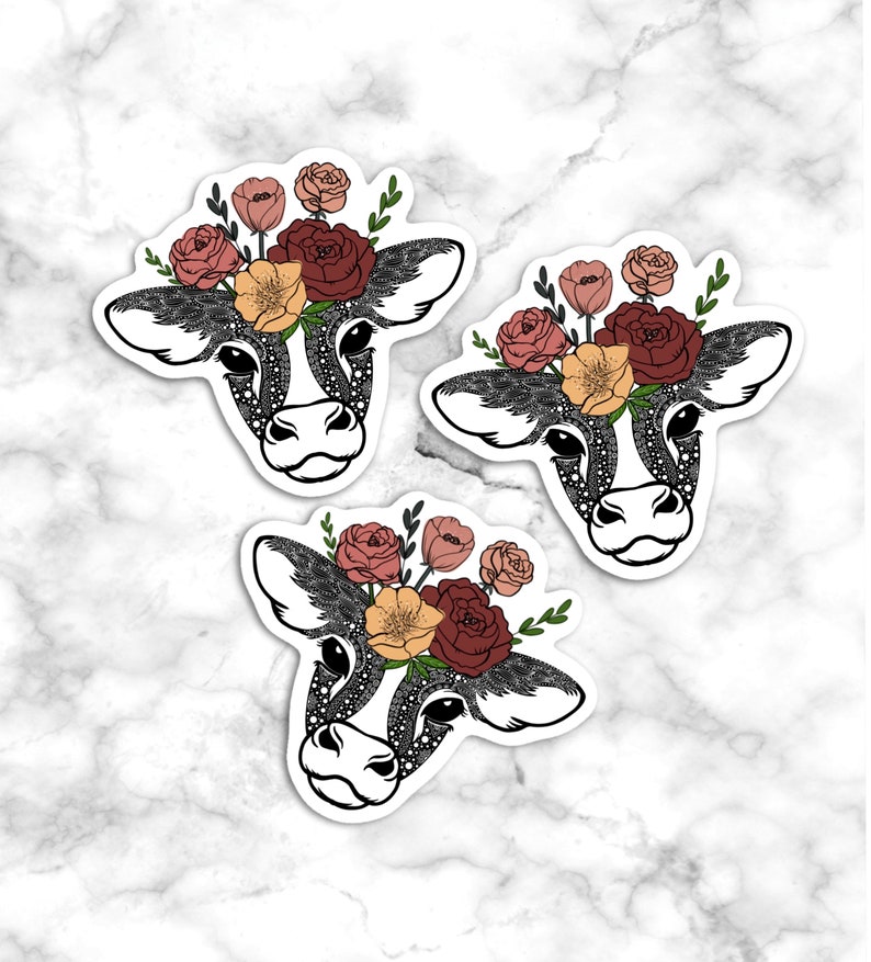 Cow Decal Laptop Sticker Journal Cover Stickers Cow Gift - Etsy