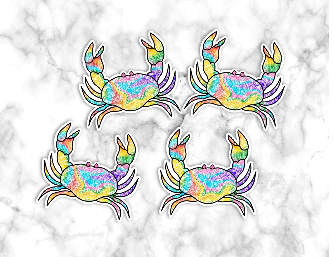 Crab Sticker Crab Design Decal Designer Sticker laptop | Etsy