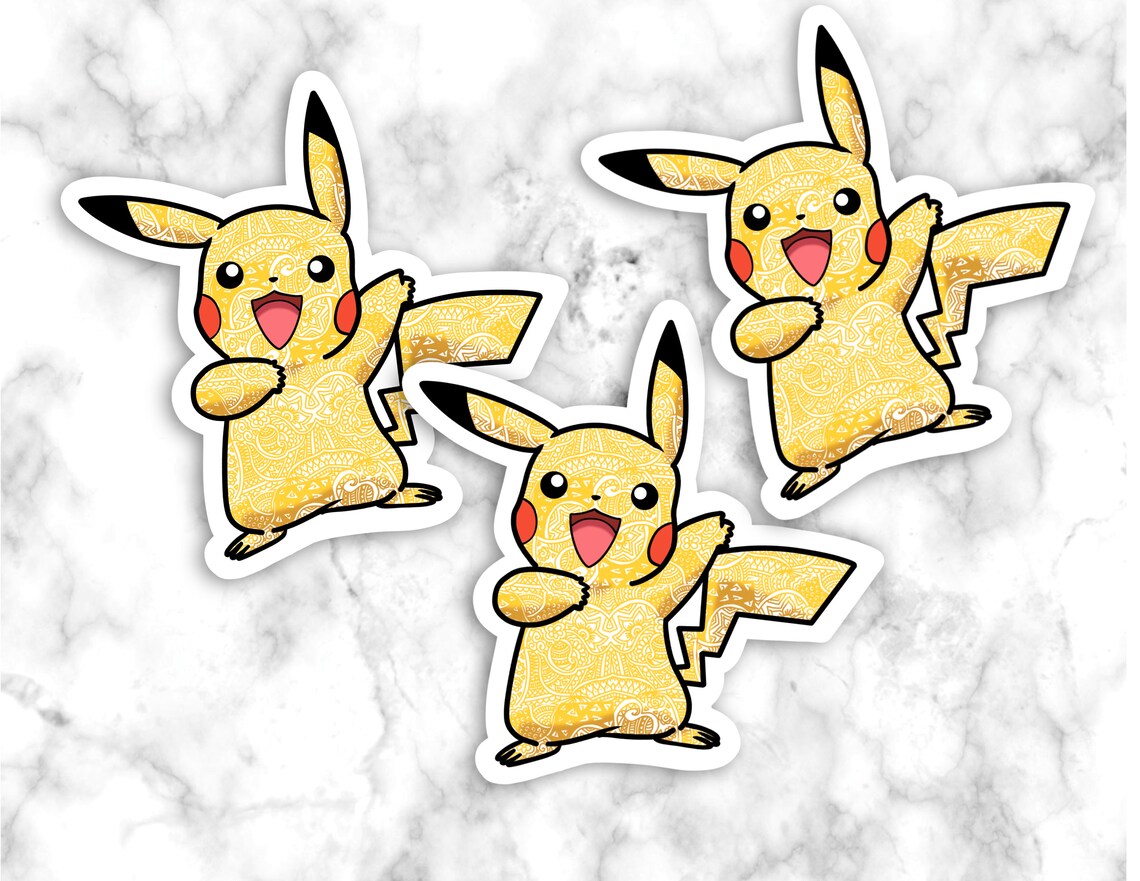 Pikachu Sticker Pikachu Decal Pokémon Sticker Cartoon | Etsy