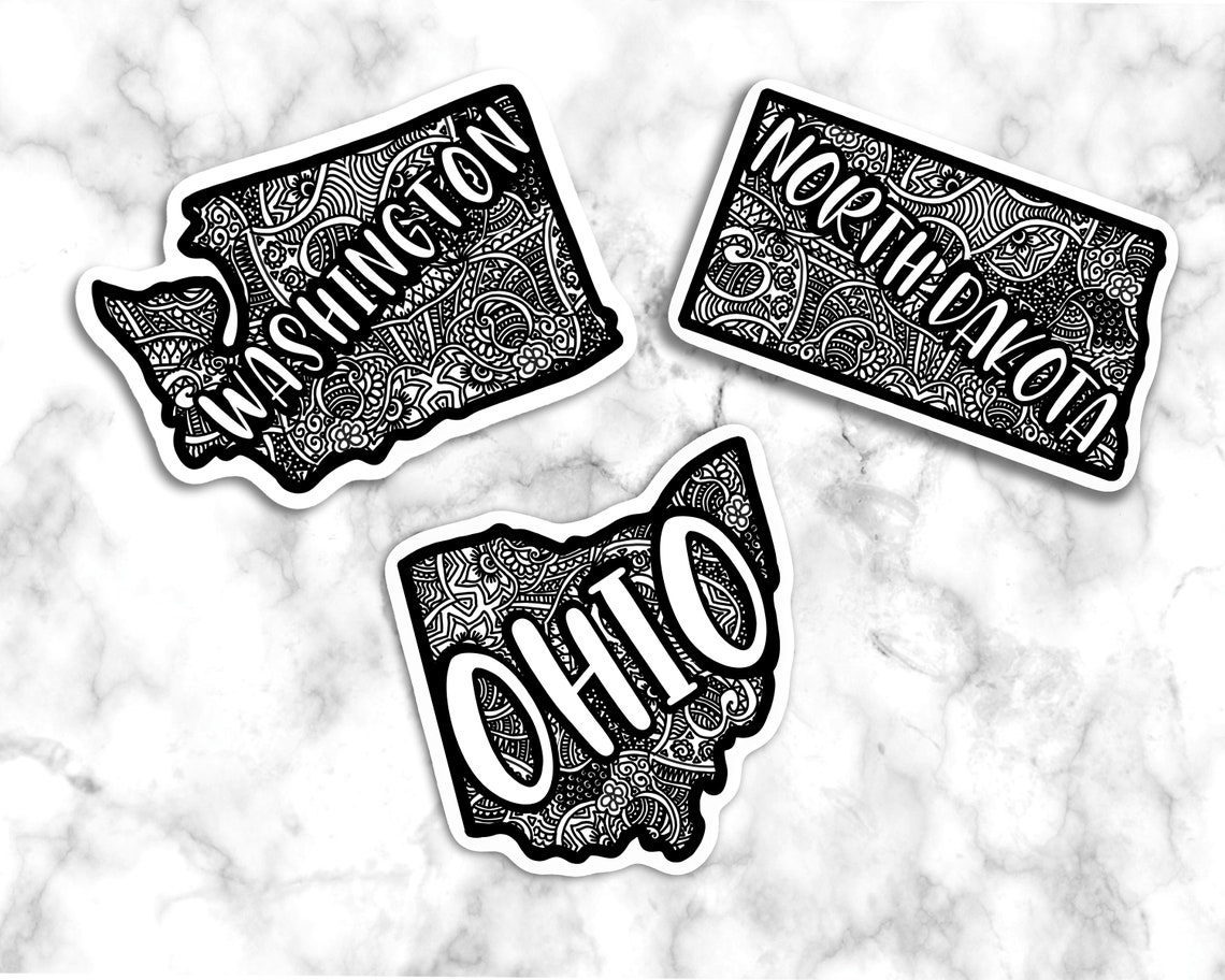 United States Stickers Laptop Sticker Friend Gift State - Etsy