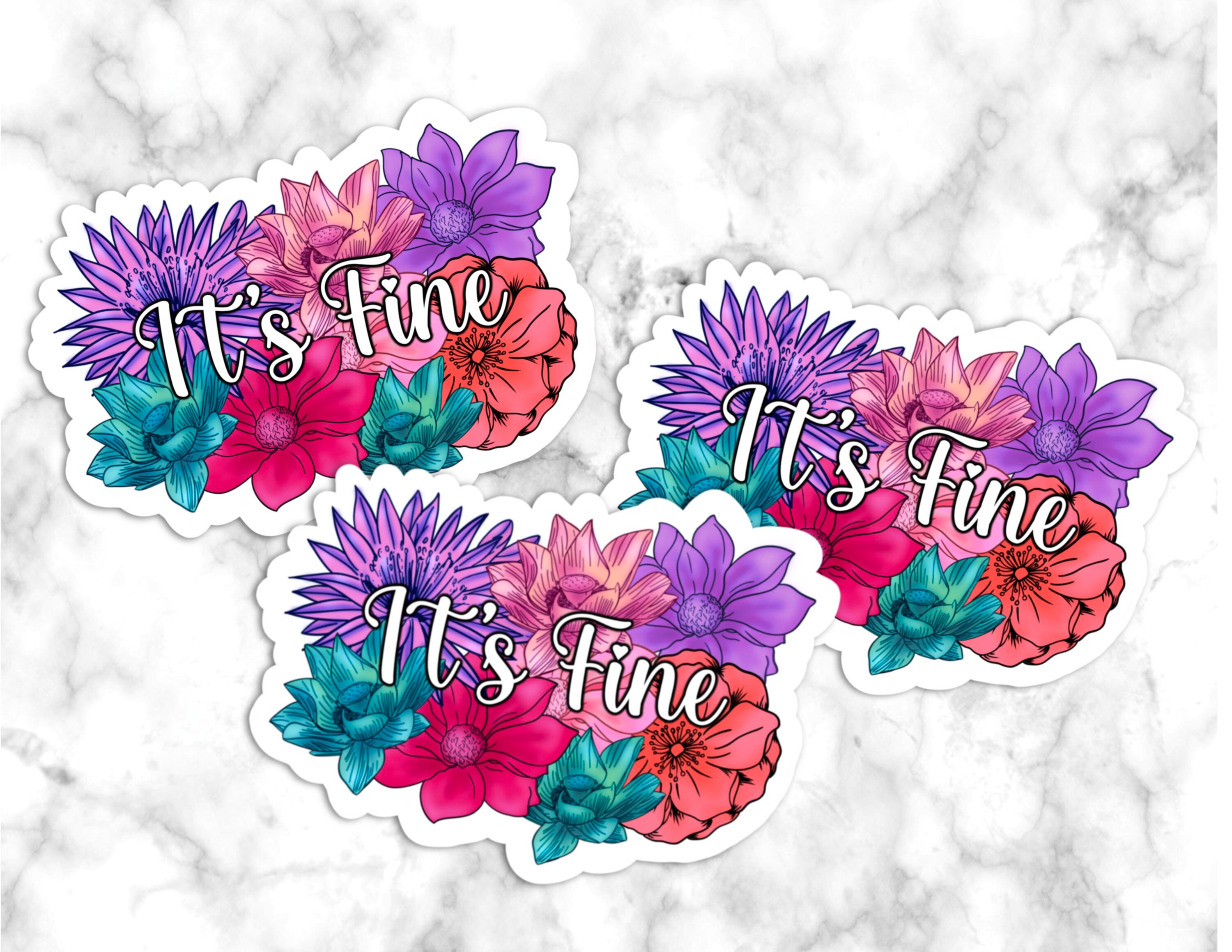 Its Fine Sticker Sticker Quote Sticker Vinyl Decal Laptop | Etsy