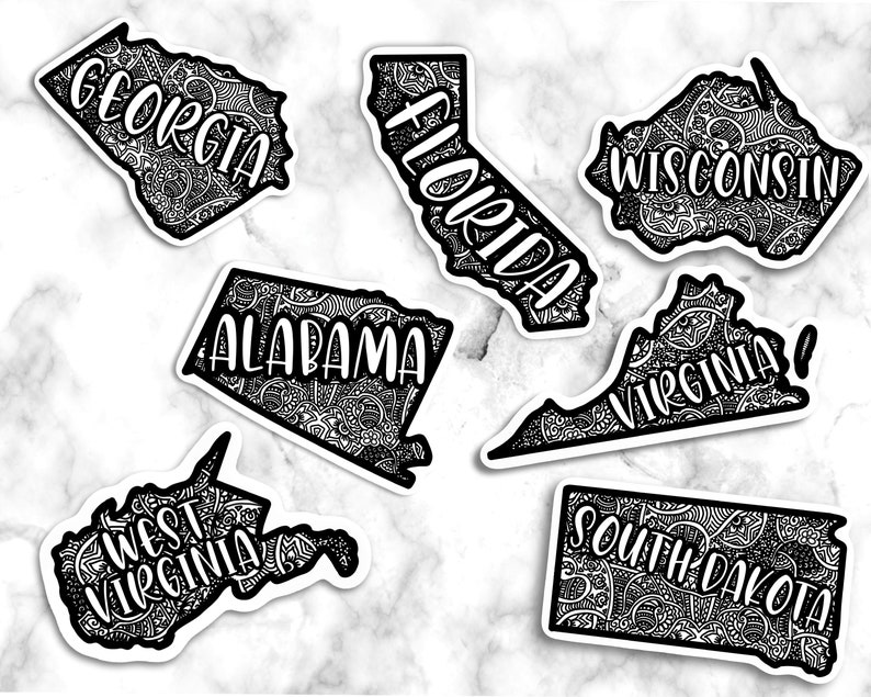 United States Stickers Laptop Sticker Friend Gift State - Etsy