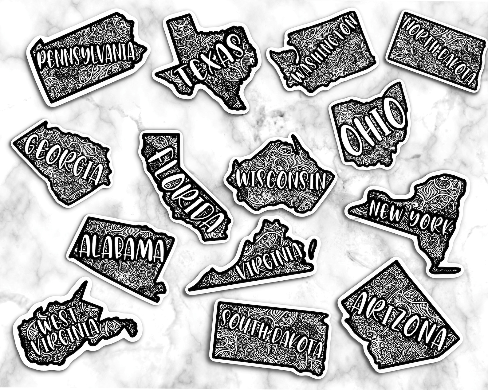 United States Stickers Laptop Sticker Friend Gift State - Etsy