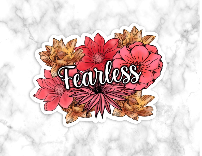 Fearless Sticker Vinyl Decal Flowers Vinyl Decal Sticker | Etsy