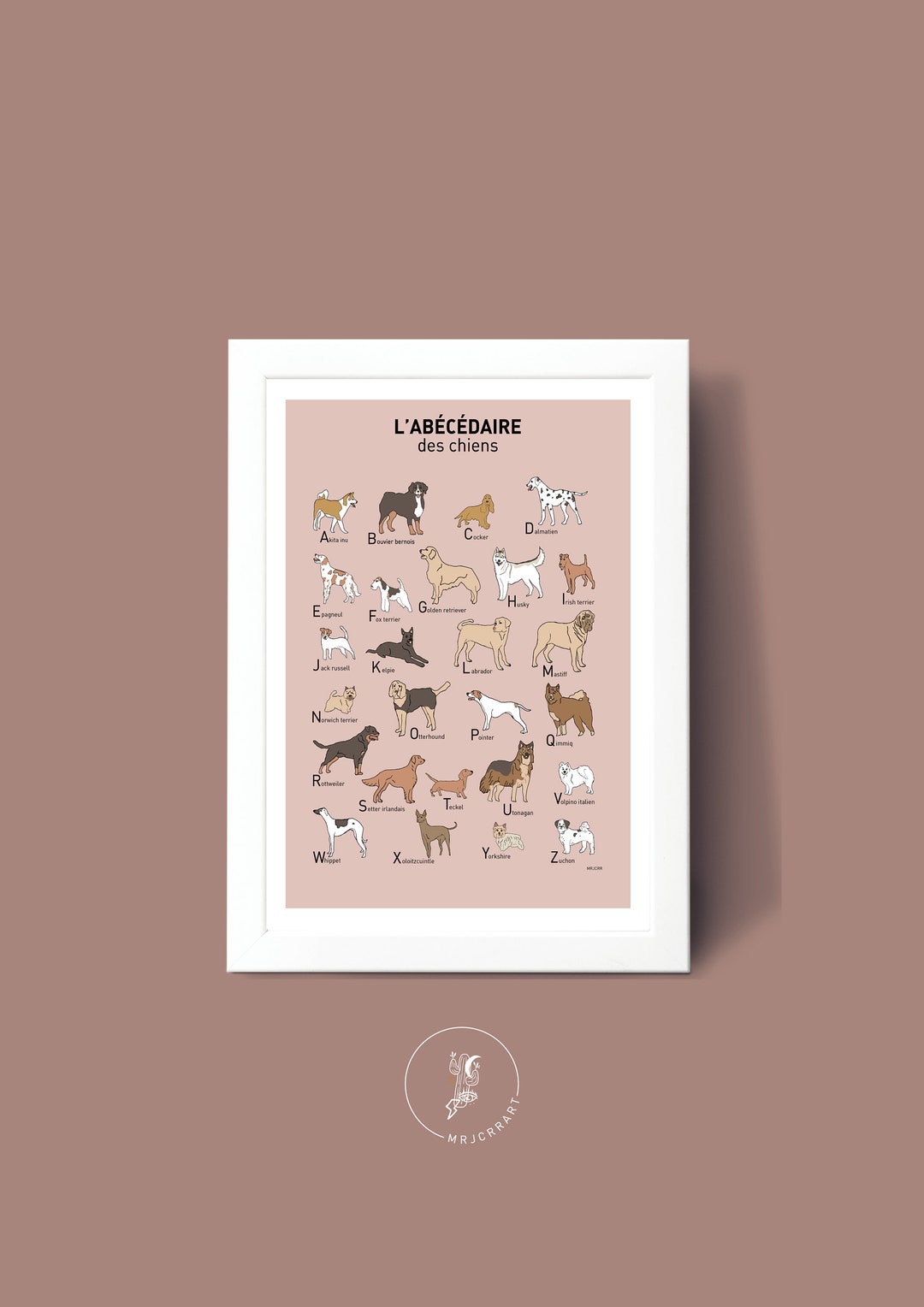 Dog ABC Poster, A3 A4 Poster Illustration for Wall Decoration - Etsy