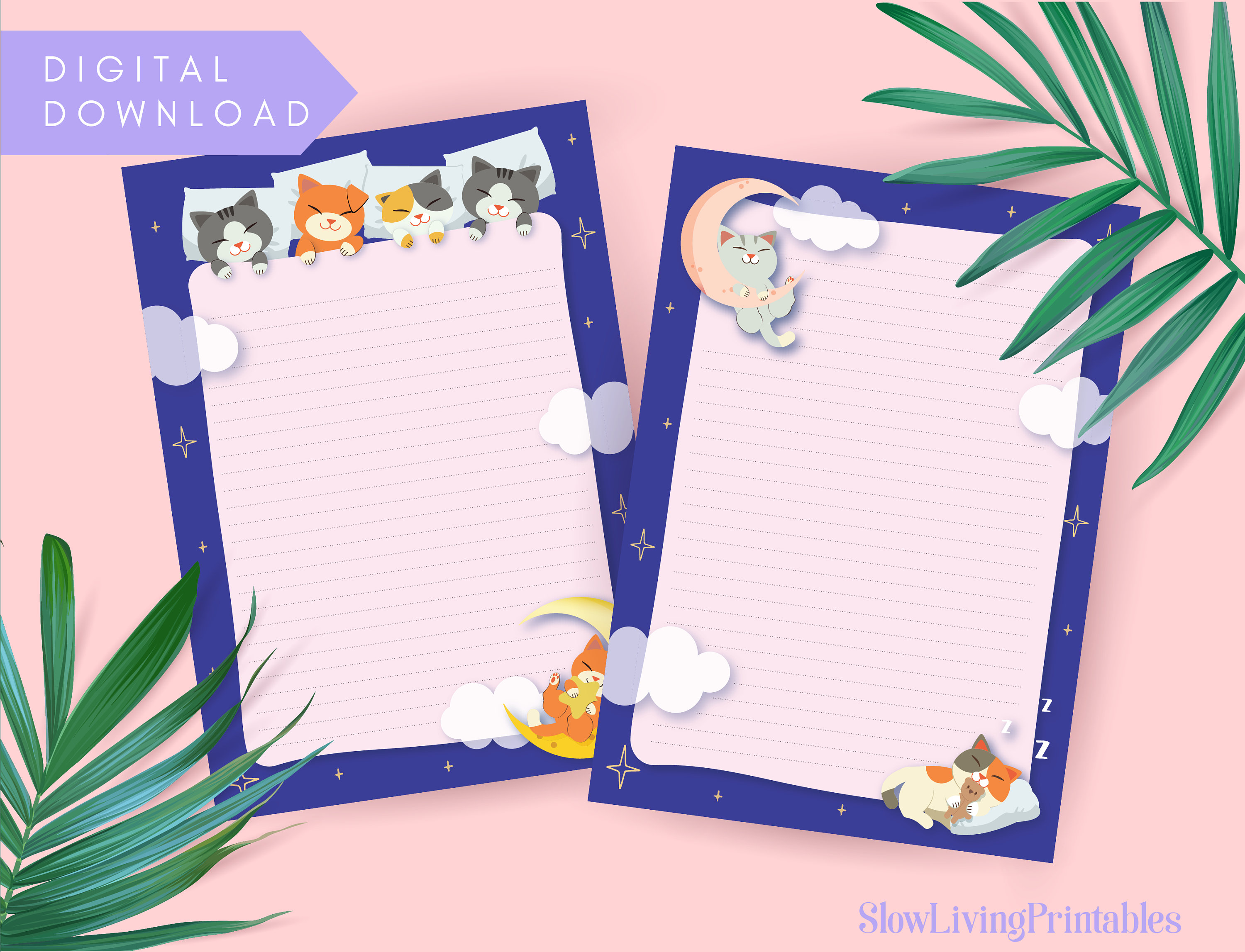 Papercraft Lined and unlined printable writing paper for snailmail ...