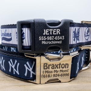 Midnight Navy Blue NY Yankees Dog Collar Bronx Bombers Personalized ...
