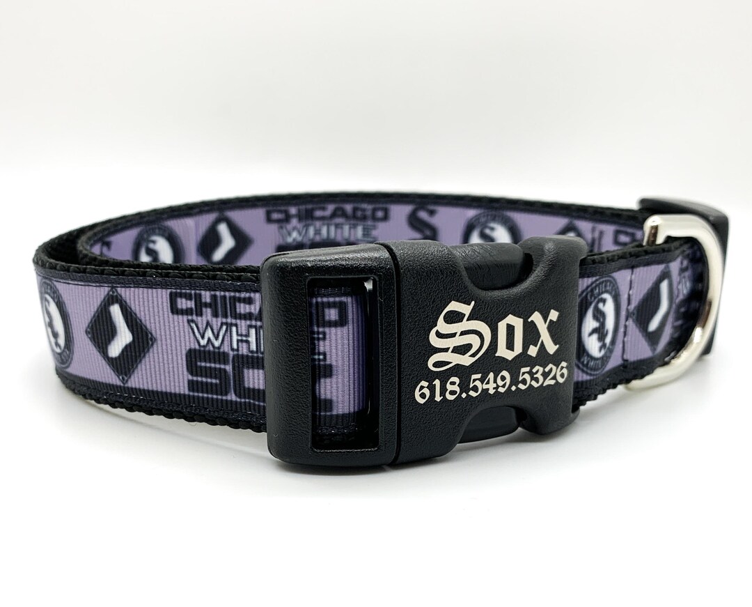 Personalized Chicago White Sox Dog Collar - Laser Engraved - Plastic ...