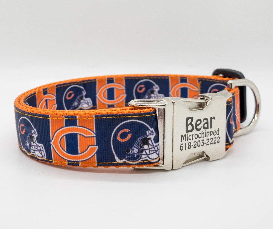 Chicago Bears Dog Collar Personalized Metal and Plastic - Etsy