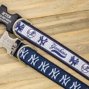 Midnight Navy Blue NY Yankees Dog Collar Bronx Bombers Personalized ...