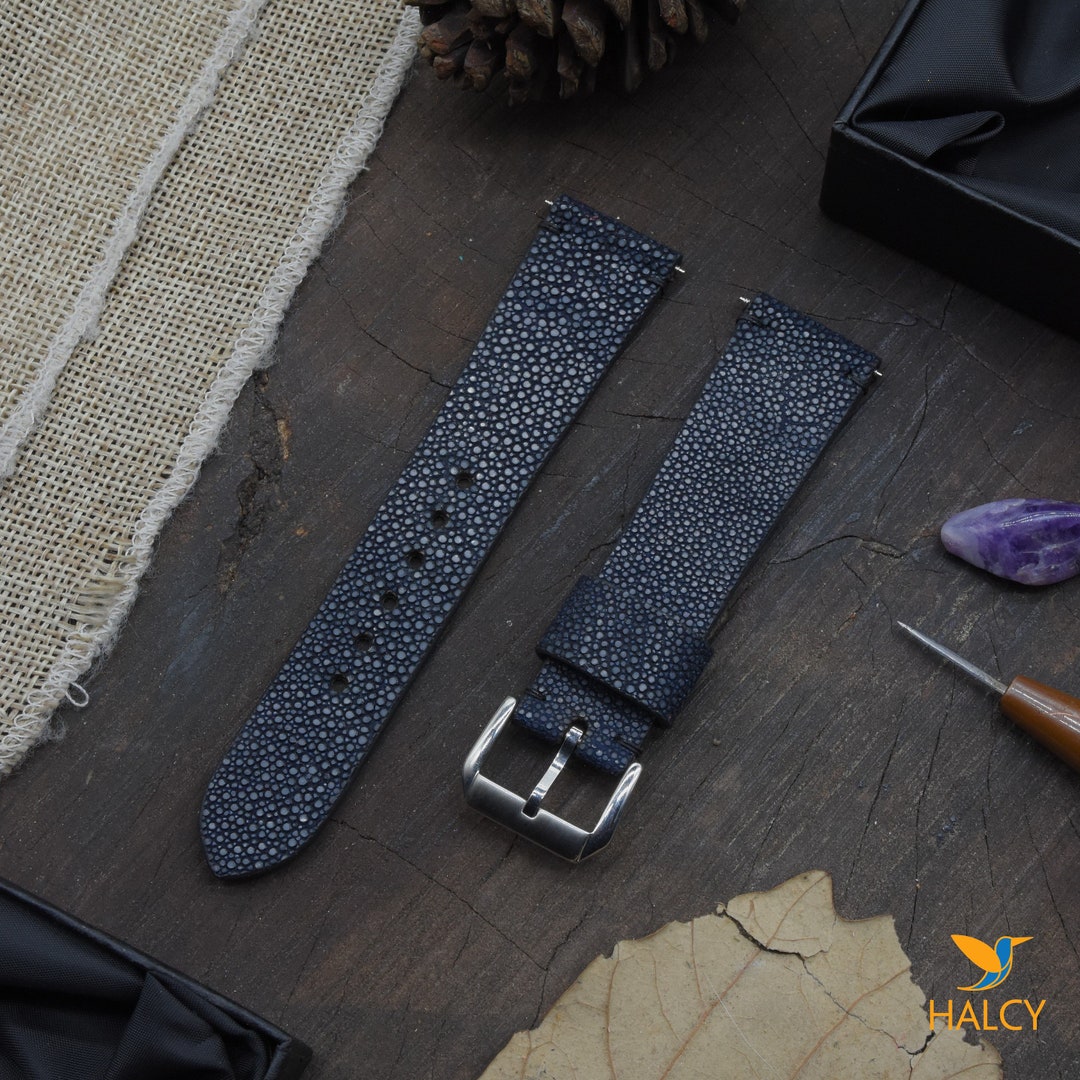 Dark Blue Stingray Skin Watch Bands Watch Strap Choice of - Etsy