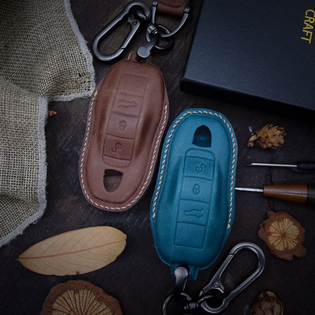 Leather Car Key Fob Cover for 718, 911 Carrera, Spyder Boxter, 981 ...