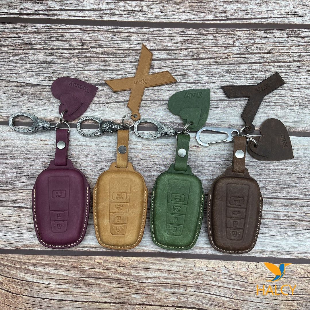 Leather Car Key Cover, Key Fob Holder Camry Avalon Corolla C-HR, Prius ...