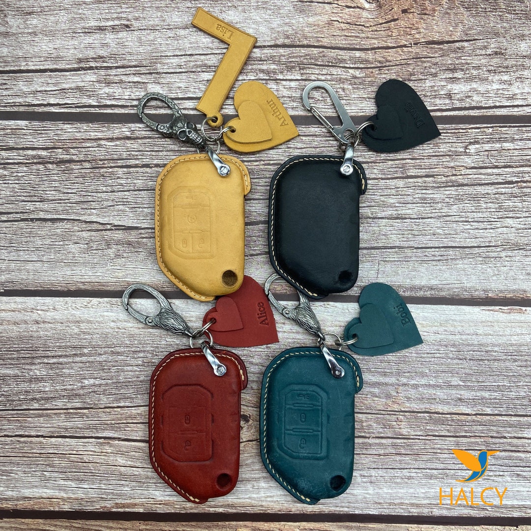 Leather Key Fob Case Protector for Giadiator Key, Wrangier Key (2, 3, 4 ...