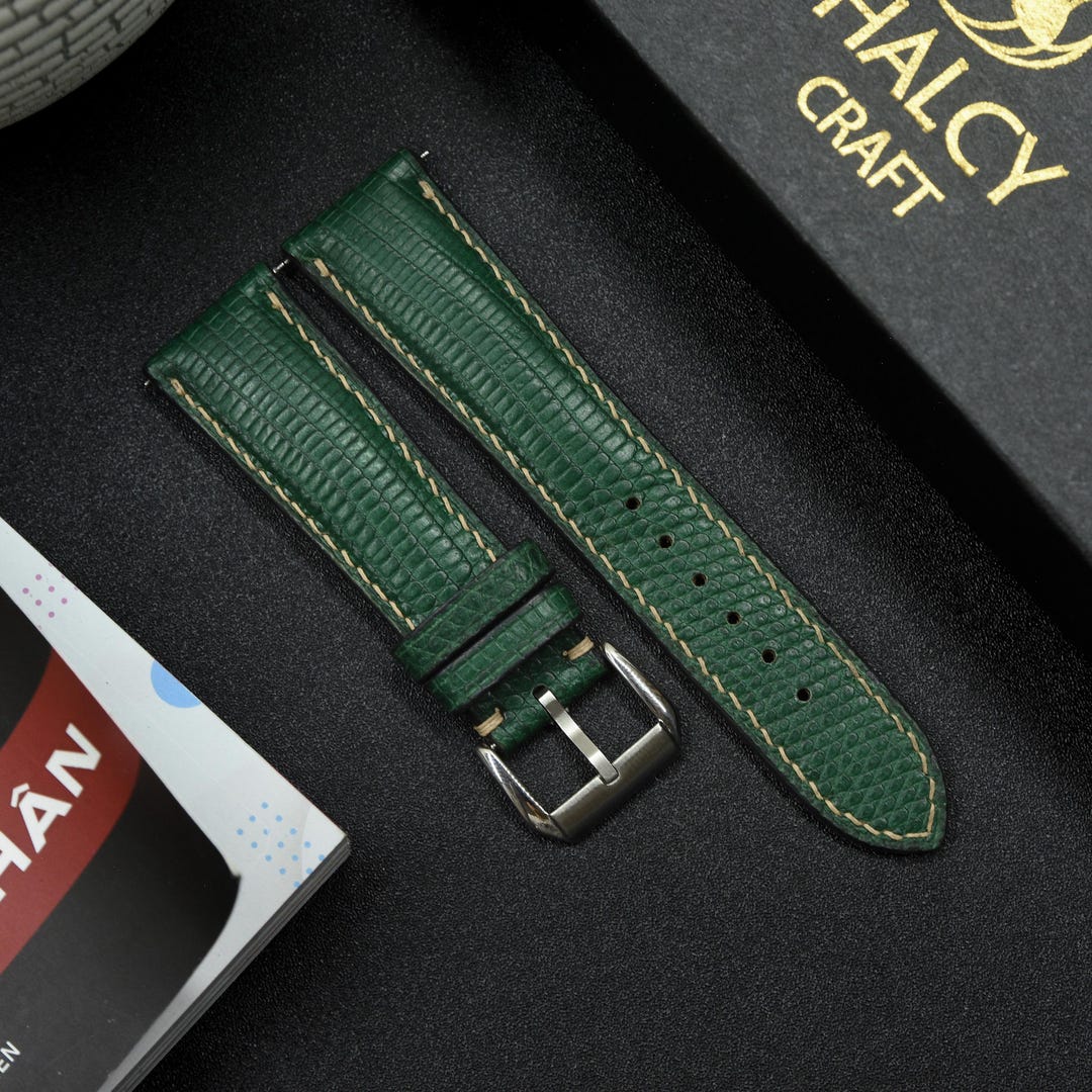 Green Java Lizard Skin Watch Strap, Choice of Width, Choice Color ...