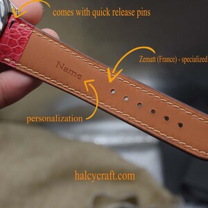 Blue Ostrich Leg Leather Watch Strap, Choice of Width, Choice Color ...