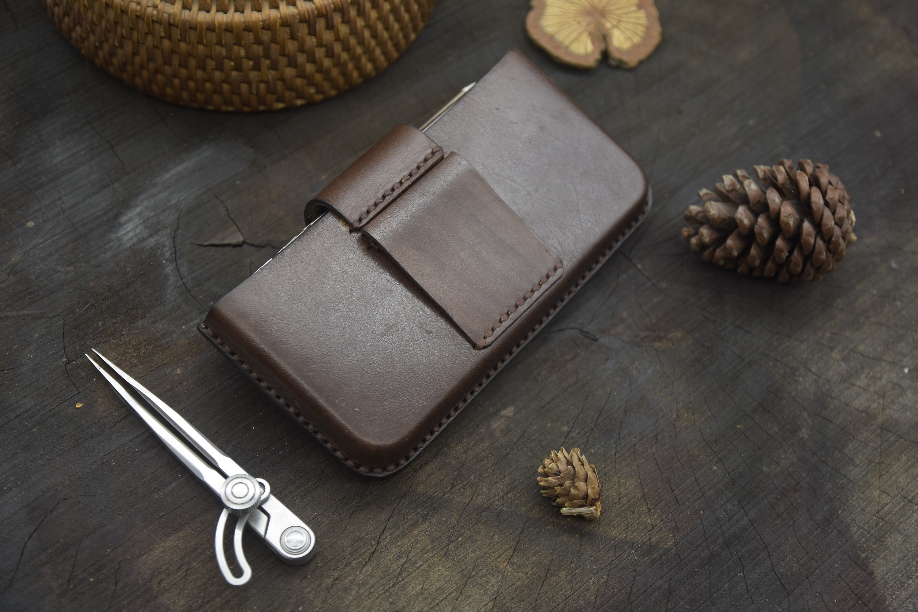 Leather Dual Phone Case, Leather Double Phone Case, Case Holds Two ...