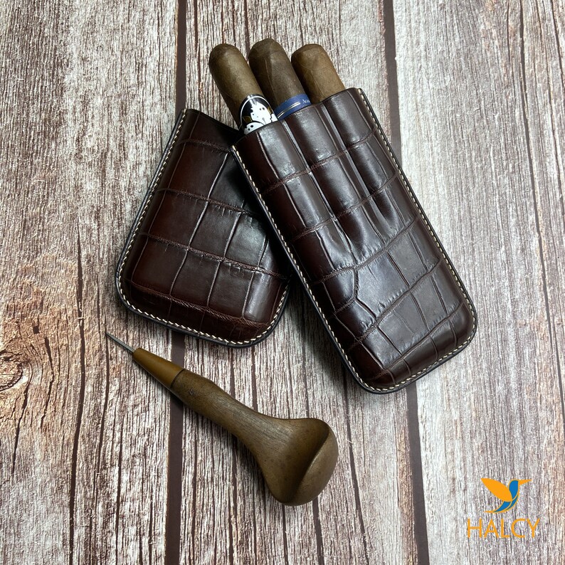 Personalized Alligator Leather Cigar Case, Luxury Cigar Case, Custom ...