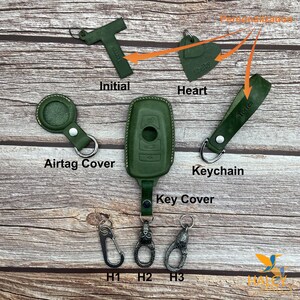 Leather Key Fob Cover Fit for 2 3 4 5 6 7 Series X3 X4 Key, Ect, Car ...