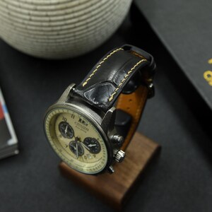 Black Alligator Leather Watch Strap, Choice of Width, Choice Color ...