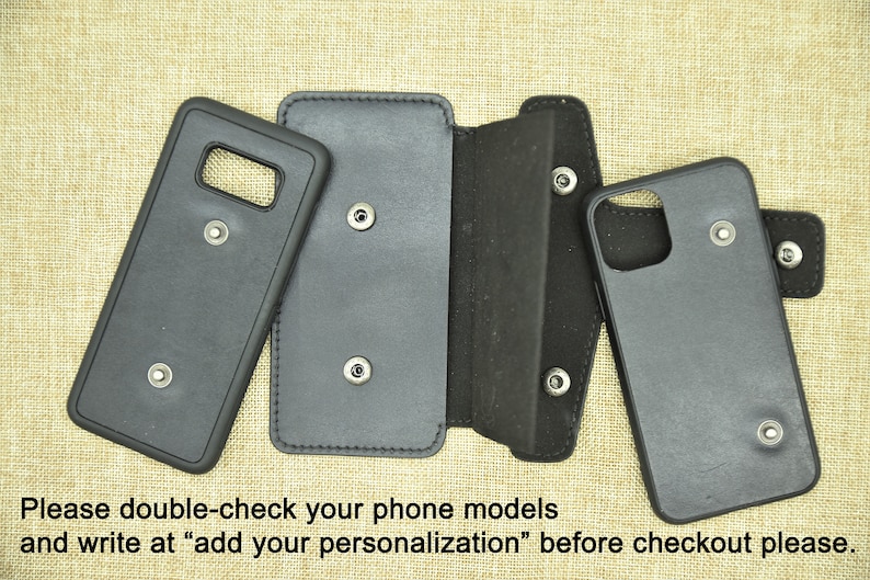 Leather Dual Phone Case, Leather Double Phone Case, Case Holds Two ...