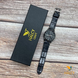 Black Alligator Leather Watch Strap, Choice of Width, Choice Color ...