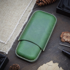 Personalized Leather Double Cigar Case, Luxury Cigar Case, Custom Cigar ...