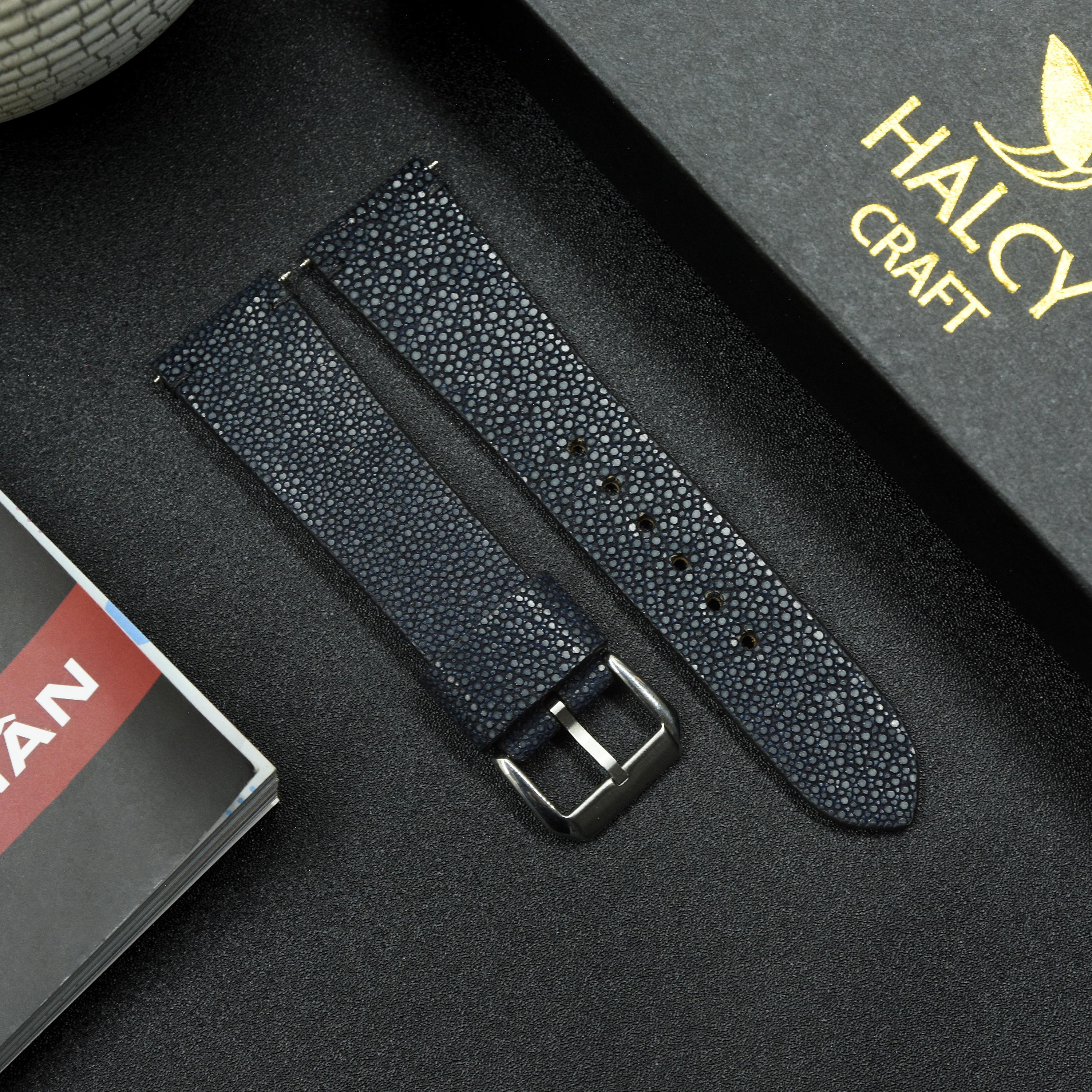 Dark Blue Stingray Skin Watch Bands, Watch Strap, Choice of Width ...