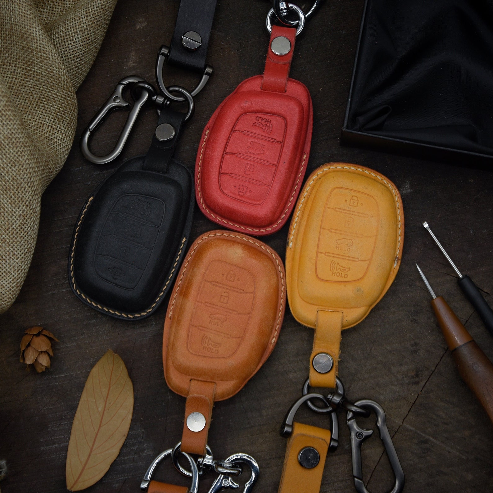 Leather Smart Key Fob Cover Protector Keyless Remote Holder 4 | Etsy