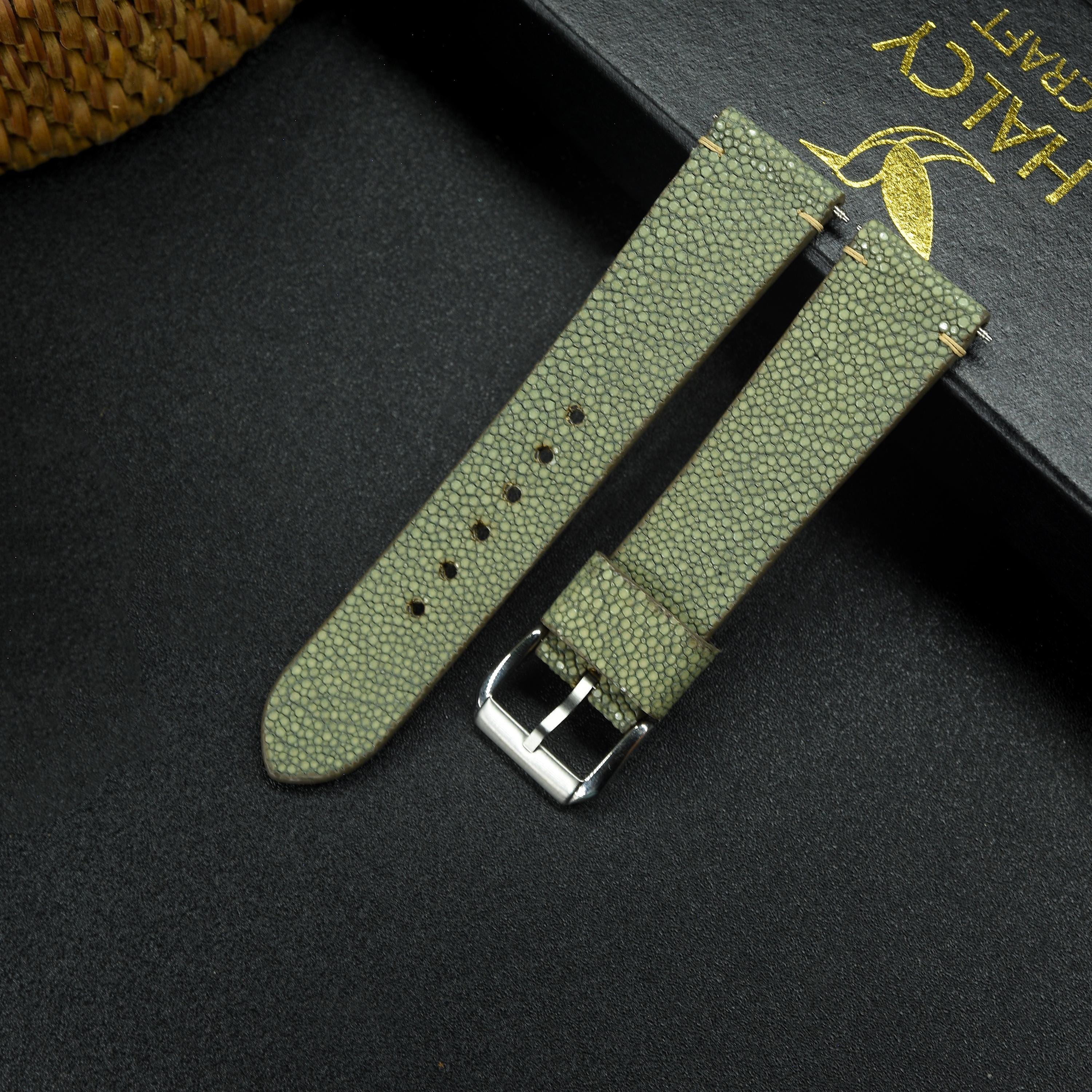 Light Olive Stingray Skin Watch Bands, Watch Strap, Choice of Width ...