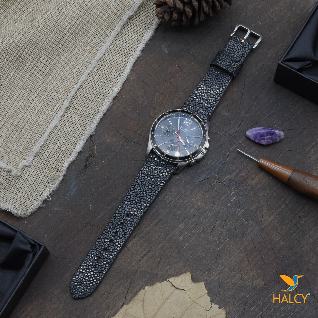 Black Stingray Skin Watch Bands, Watch Strap, Choice of Width, Choice ...