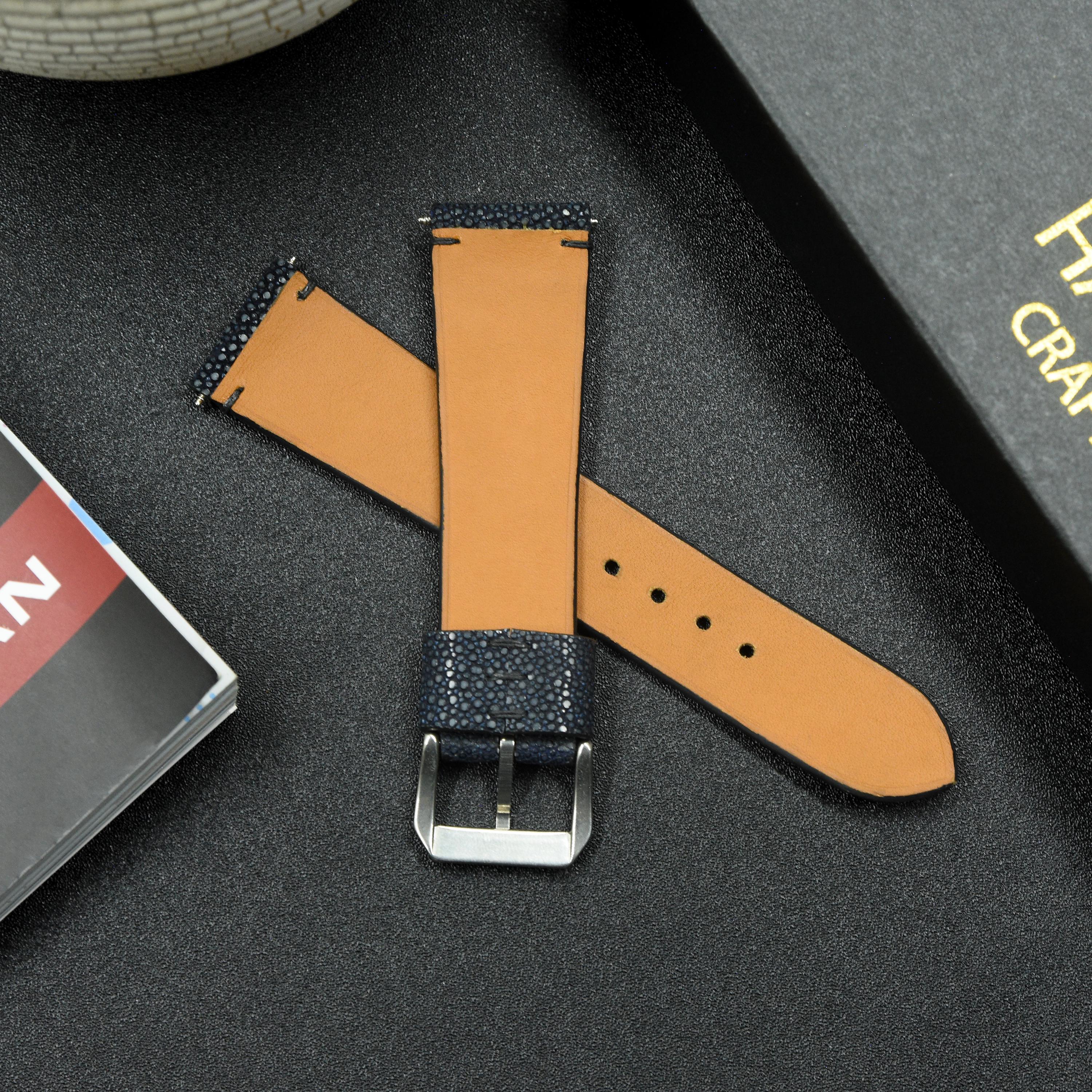 Dark Blue Stingray Skin Watch Bands, Watch Strap, Choice of Width ...