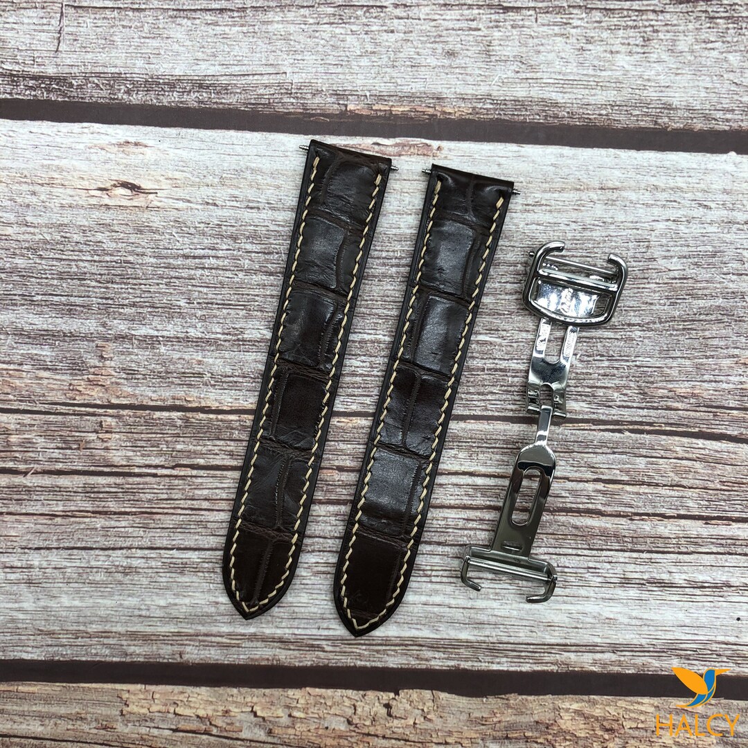 Brown Alligator Leather Watch Strap, Used With Deployment Clasp, With ...