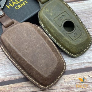 Leather Key Fob Cover Fit for 2 3 4 5 6 7 Series X3 X4 Key, Ect, Car ...