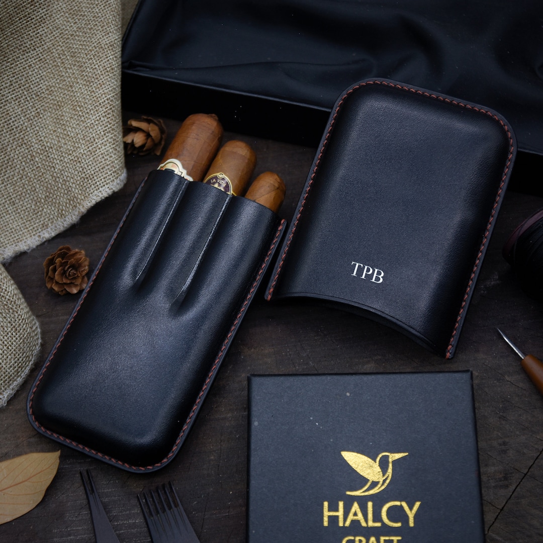 Luxury Cigar Case, Custom Cigar Cover, Personalized Leather Cigar Case ...