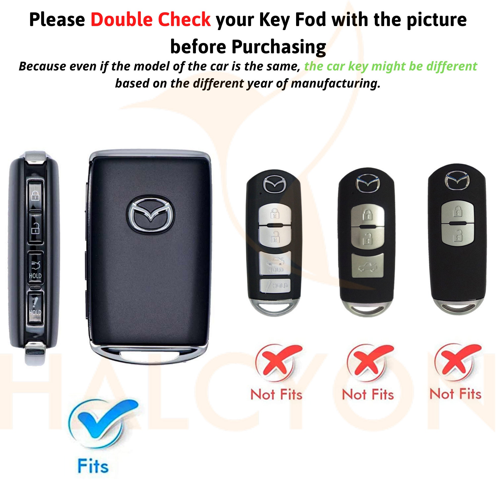 Leather Smart Key Fob Case for 2019 2021 Mazda 3 Mazda 3 | Etsy