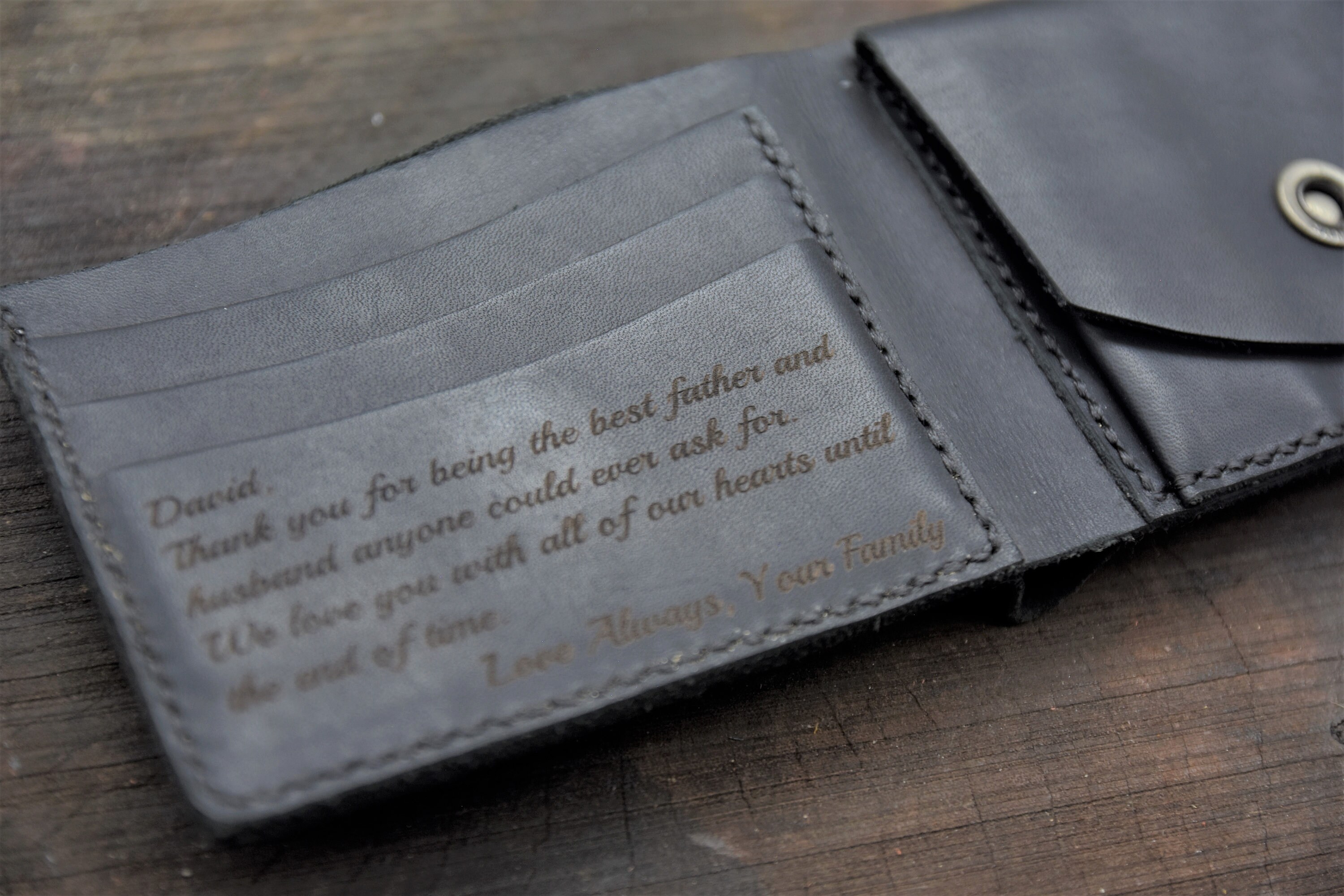 Mens Wallet With Coin Pocket Mens Coin Wallet Personalized | Etsy