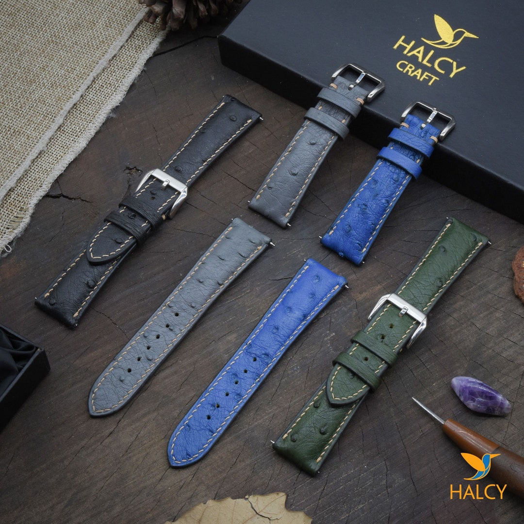 Custom Ostrich Leather Watch Strap, Choice of Width, Choice Color ...
